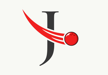 Letter j bowling logo bowling ball symbol Vector Image