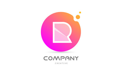 Pink letter r circle logo Royalty Free Vector Image