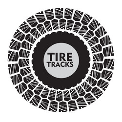 Tire track text circle Royalty Free Vector Image