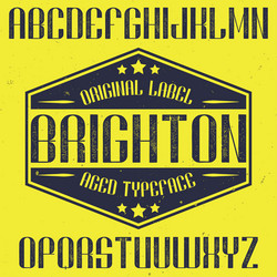 Vintage label font named brighton Royalty Free Vector Image