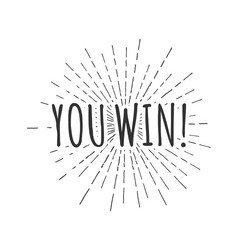 You win stamp on white Royalty Free Vector Image