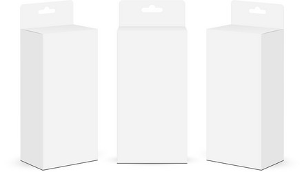 Cosmetic sachet with packaging box hang tab Vector Image