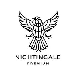 Nightingale bird logo icon Royalty Free Vector Image