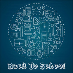 Back to school doodles in chalkboard background Vector Image