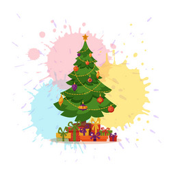 Christmas tree decorated Royalty Free Vector Image