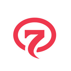 Number 7 logo template seven icon design Vector Image