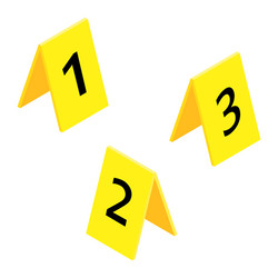 Crime scene with yellow evidence markers Vector Image
