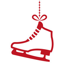 Ice skating rink map pointer skate icon Royalty Free Vector