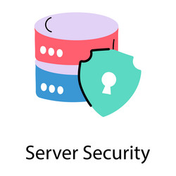 Server security flat icon Royalty Free Vector Image