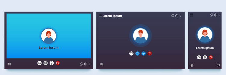 Video call screen template Royalty Free Vector Image