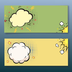 Bright dotted comic book style header set Vector Image