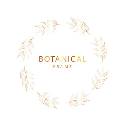 Gold leaves frame background Royalty Free Vector Image