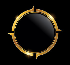 Golden greek symbol circle sign Royalty Free Vector Image