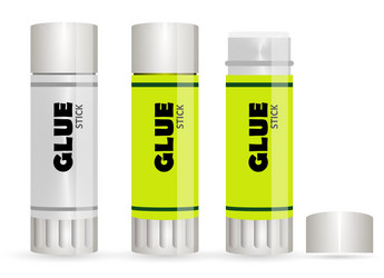 Various of tubes glue stick isolated Royalty Free Vector