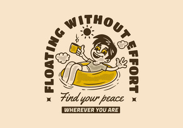 Floating without effort a child relaxes Royalty Free Vector