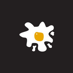 Scrambled egg logo design template Royalty Free Vector Image