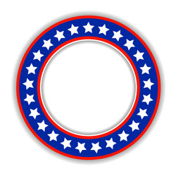 Golden round frame with american symbols Vector Image