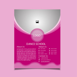 Dance academy tri-fold brochure design Royalty Free Vector