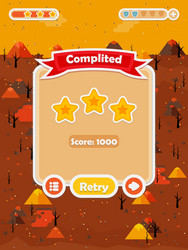 Flat fire lava gui scene Royalty Free Vector Image