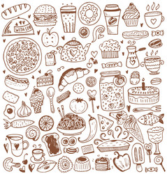 Food sketch elements collection Royalty Free Vector Image