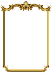 Architecture design rococo style window with gold Vector Image