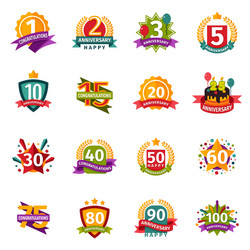 Happy birthday badges and labels design Royalty Free Vector