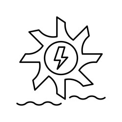 Hydro power icon water generation Royalty Free Vector Image