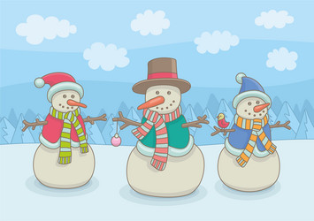 Birthday snowmen Royalty Free Vector Image - VectorStock