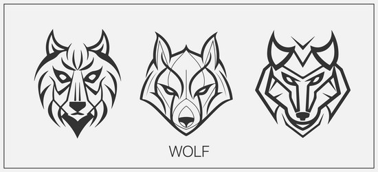 Abstract luxury wolf head monogram logo design Vector Image