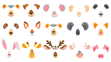 Animals for phone app funny animal filter masks Vector Image
