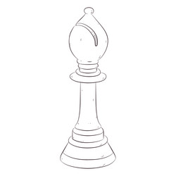 Rook chess piece line art Royalty Free Vector Image