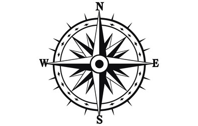 Compass rose icon logo Royalty Free Vector Image