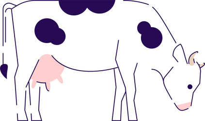 Side view cow Royalty Free Vector Image - VectorStock