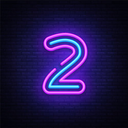 Number one symbol neon sign first Royalty Free Vector Image