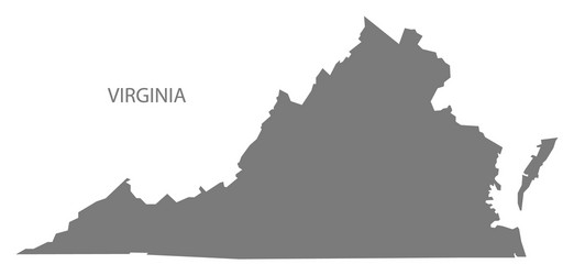 Virginia silhouette map Royalty Free Vector Image