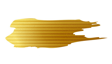 Gold paint brush stroke set Royalty Free Vector Image
