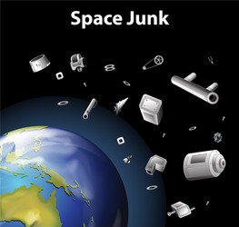 Scene with space trash Royalty Free Vector Image