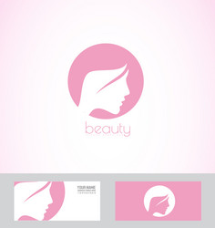 Abstract woman face outline logo symbol sign Vector Image