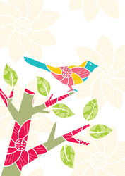 Bird on tree branch Royalty Free Vector Image - VectorStock