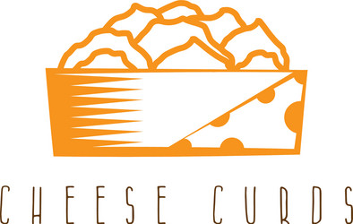 Cheese curds in bowl design template Royalty Free Vector