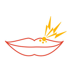 Cold sores outbreak of herpes hsv on lips Vector Image