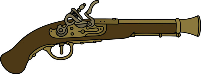 Flintlock antique pistol Royalty Free Vector Image