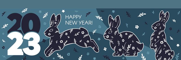 Horizontal poster with rabbits Royalty Free Vector Image