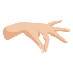 Raised index and middle finger semi flat hand sign