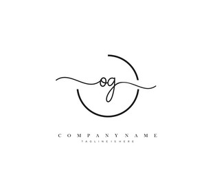 Og initial letter handwriting logo hand drawn Vector Image