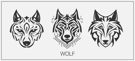 Abstract luxury wolf head monogram logo design Vector Image