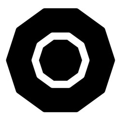 Decagon shape flat icon isolated on white Vector Image