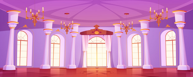 Castle ballroom interior royal background Vector Image