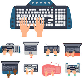 Hand typing computer keyboard Royalty Free Vector Image