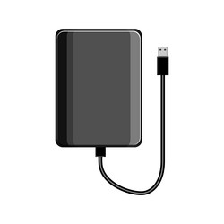 Technology hard drive cartoon Royalty Free Vector Image